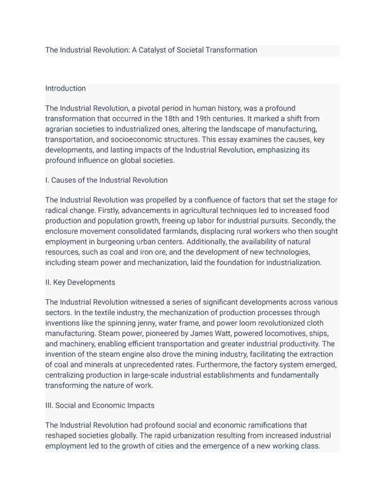 The Industrial Revolution in 19th Century America: A Catalyst for ...